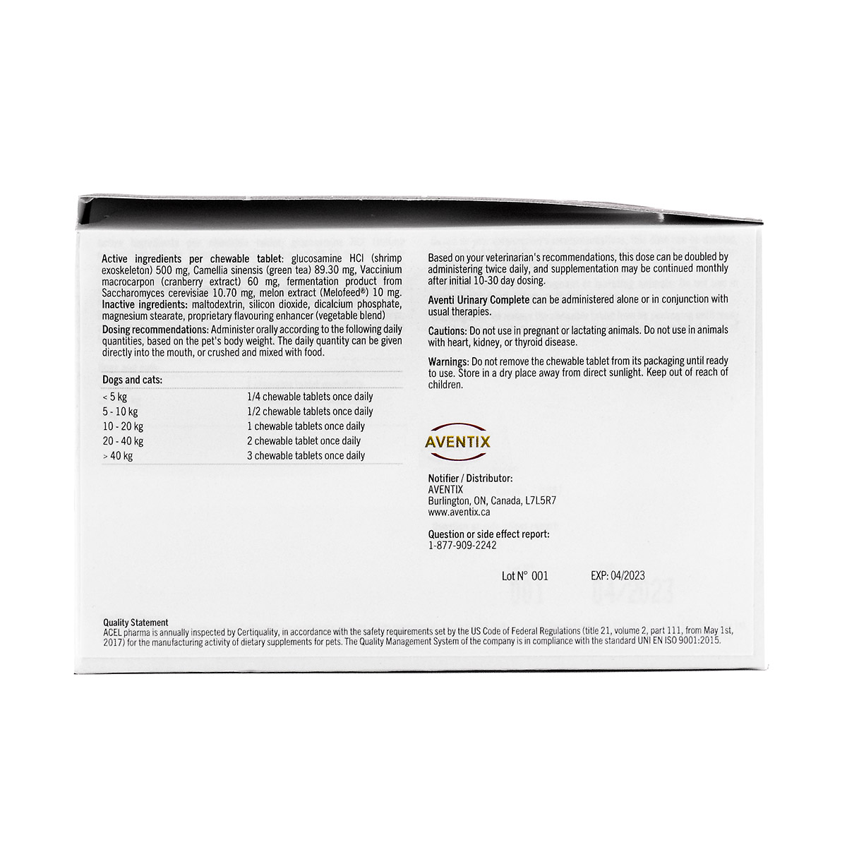 Ranchlands Veterinary Clinic. AVENTI URINARY COMPLETE CHEWABLE TABS - 120s